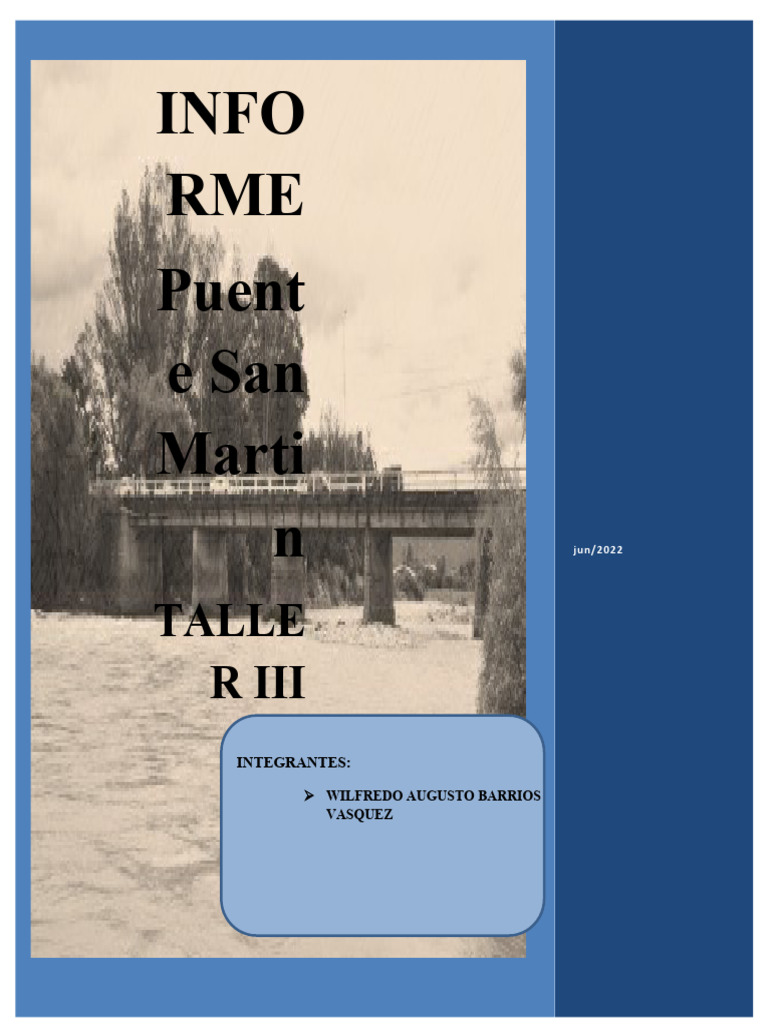 Informe - Puente San Martin | PDF | Puente | Ingeniería