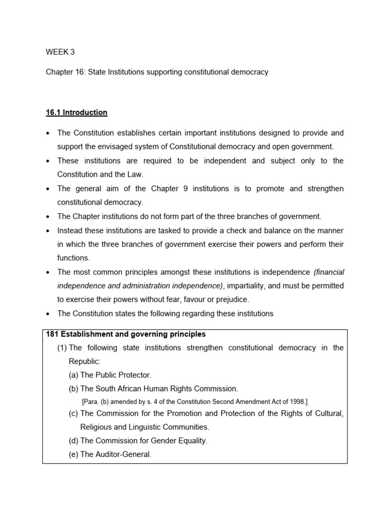 WEEK 3 PBL Notes | PDF | Human Rights | Separation Of Powers