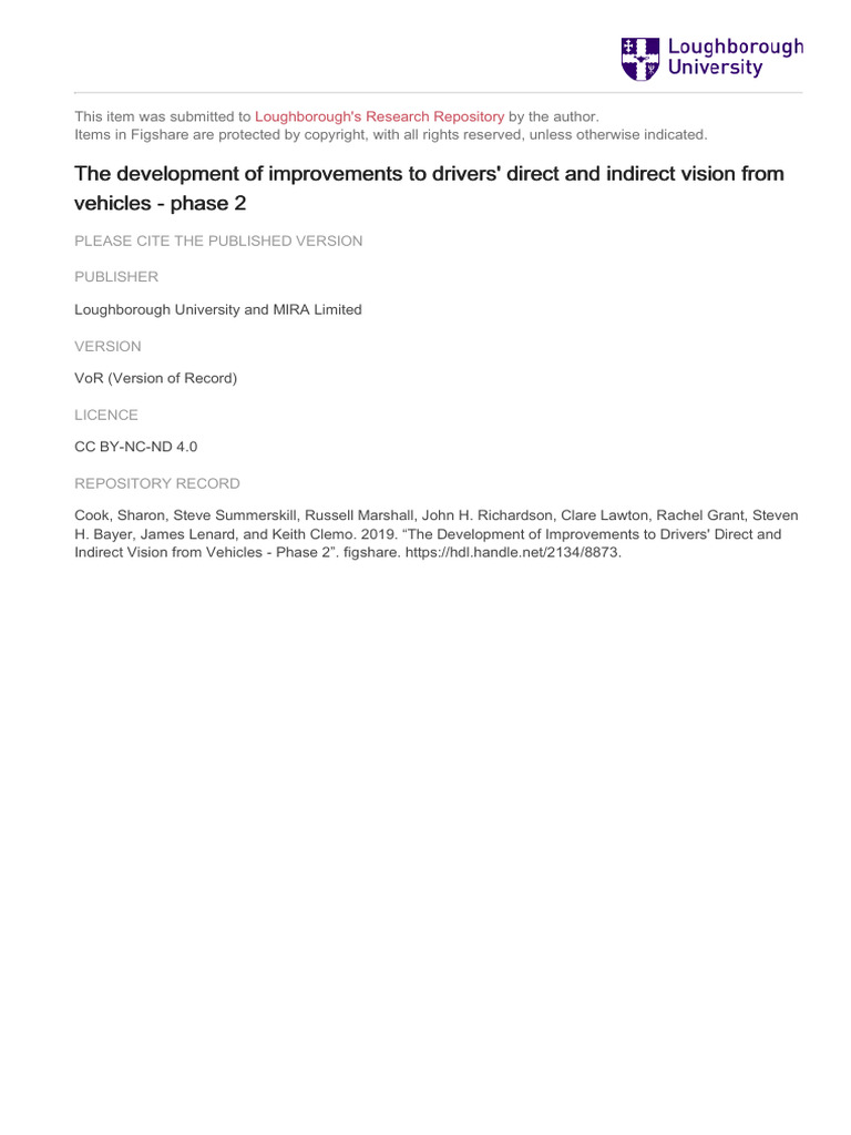 DFT - Direct and Indirect Vision - Phase 2 Report - Final Version | PDF | Visual Perception ...