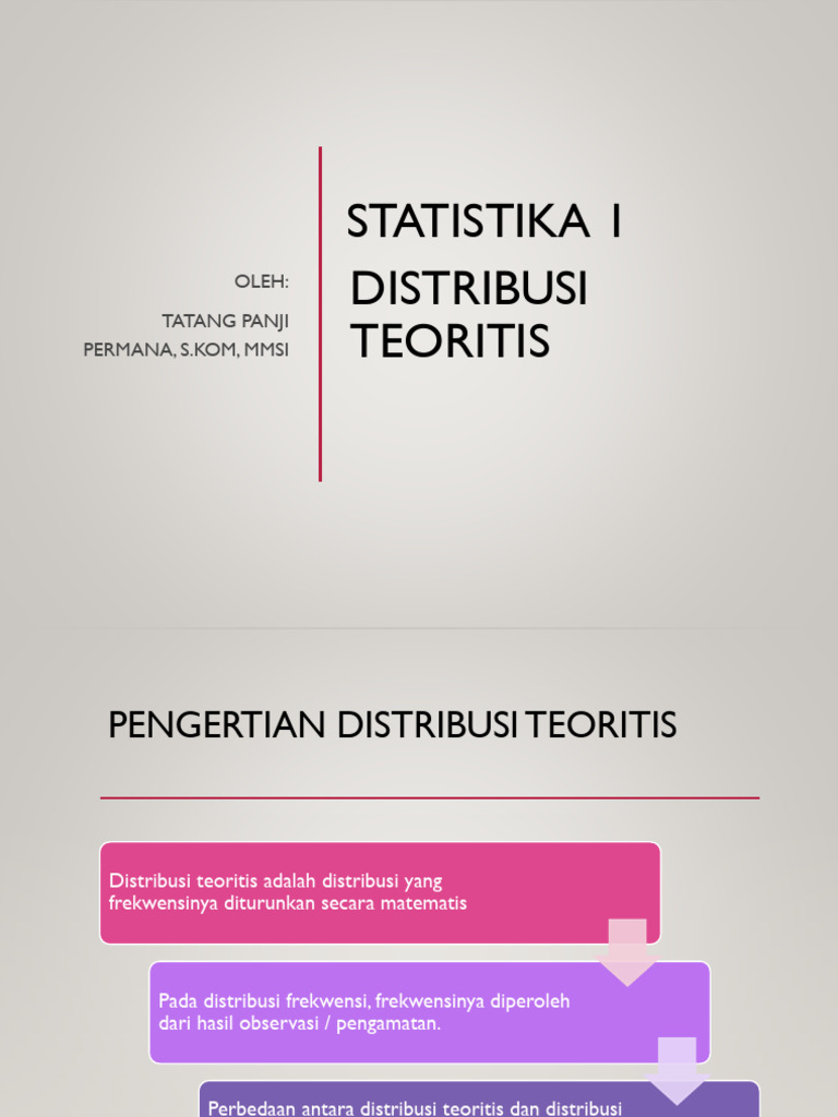 Pengantar Distribusi Teoritis dalam Statistika | PDF | Metode & Bahan Ajar