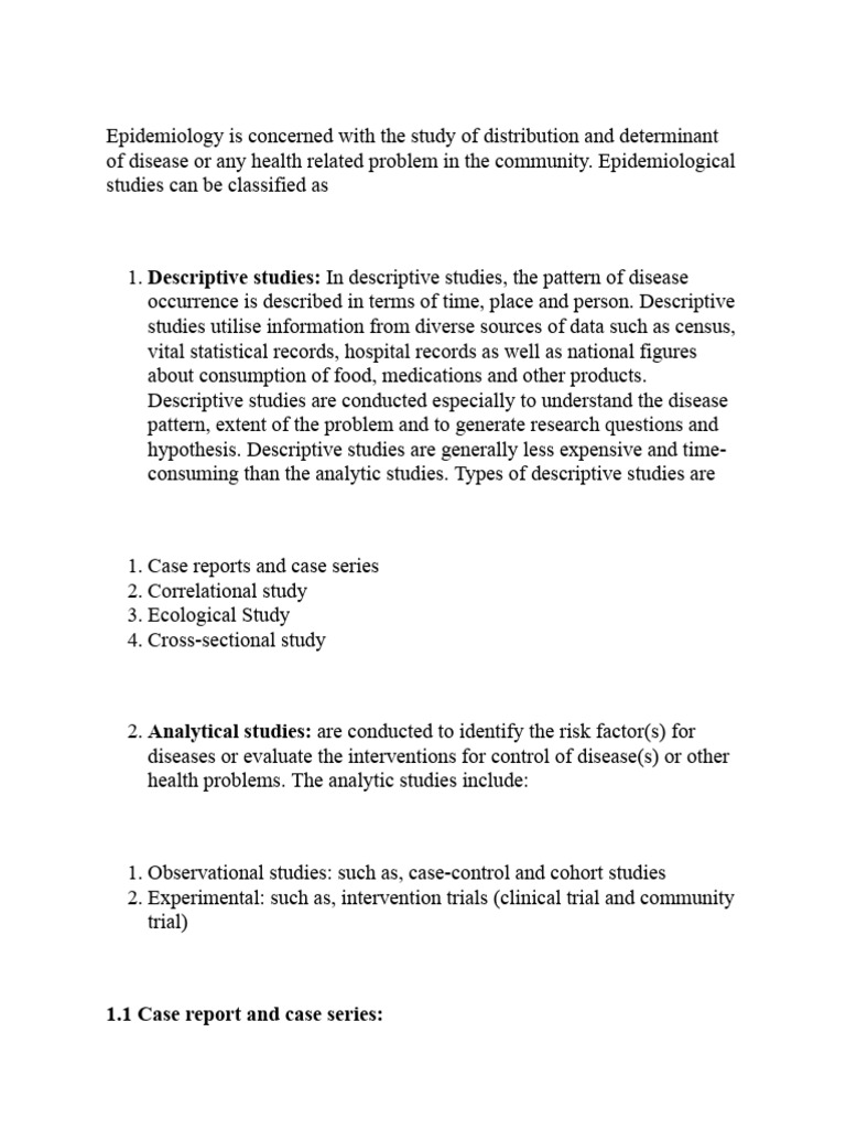 Study Design | PDF | Epidemiology | Case Report