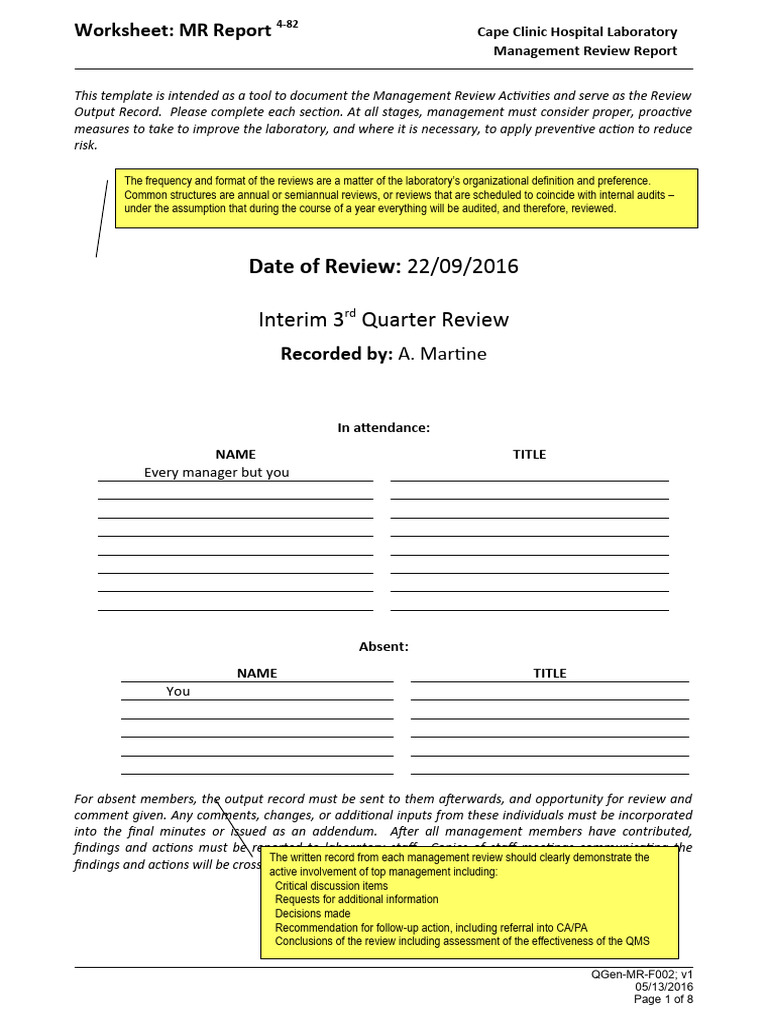 Cape Clinic Lab Management Review Report | PDF | Medical Laboratory ...