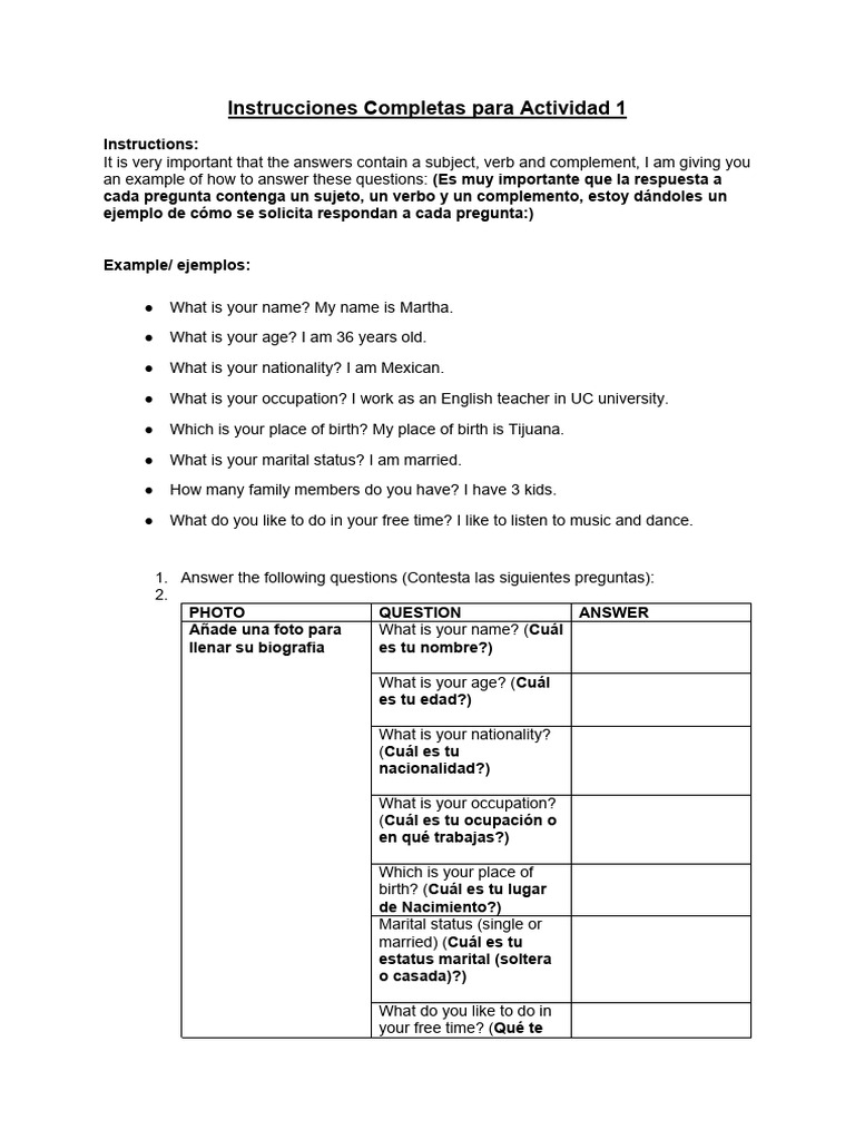 Instrucciones Completas para Actividad 1 | PDF Instrucciones Completas para Actividad 1 | PDF