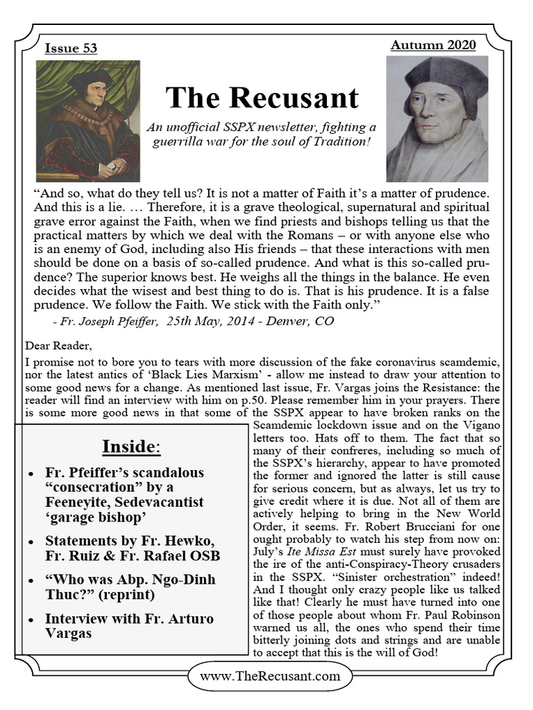 The Recusant 53 Autumn 2020 | PDF | Catholic Church | Christian ...