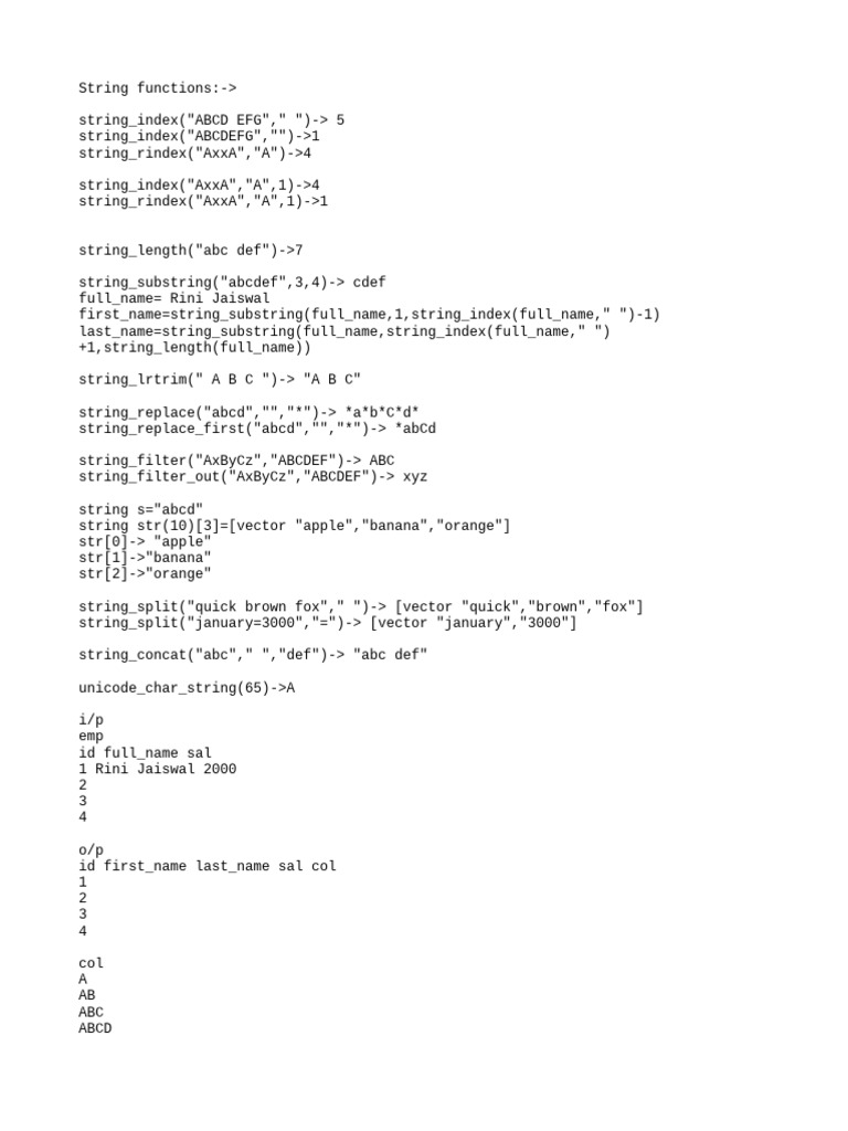 Abinitio String Function | PDF Abinitio String Function | PDF