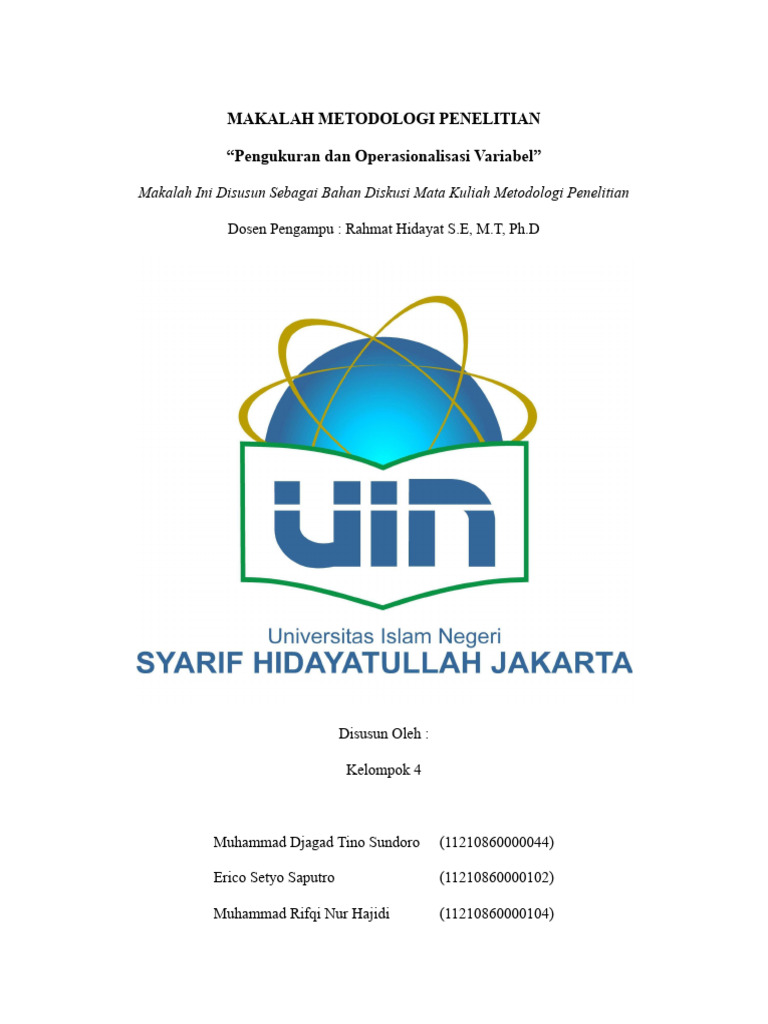 Pengukuran dan Operasionalisasi Variabel | PDF