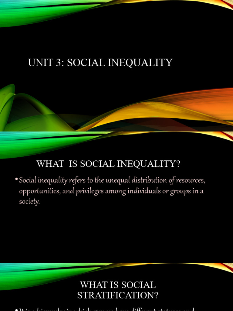 Unit 3.social Inequality | PDF | Cost Of Living | Poverty