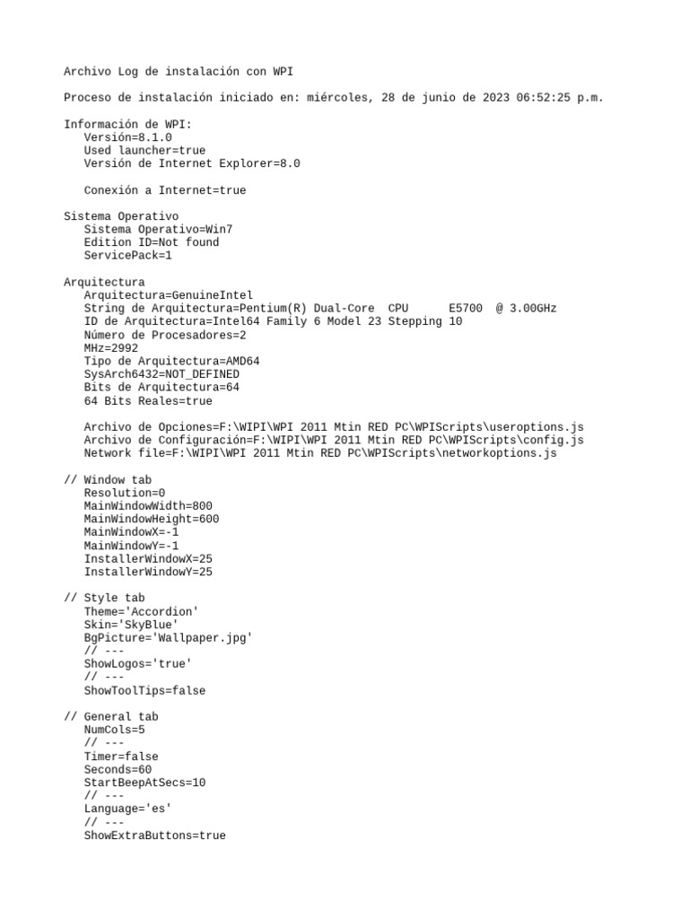 WPI Log 2023.06.28 18.52.25 | Descargar gratis PDF | Software del sistema | Software de Microsoft