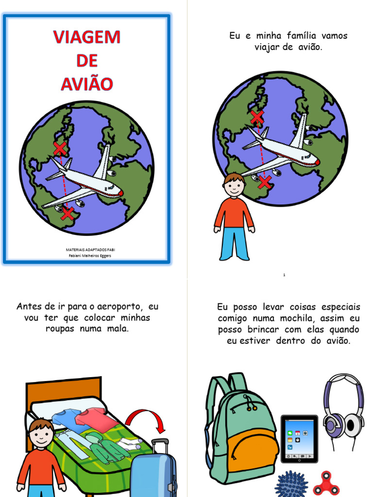 Mini Book - SOCIAL STORY - VIAGEM DE AVIÃO MENINO | PDF