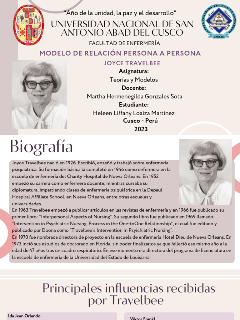 Teoría de Joyce Travelbee en Enfermería | PDF | Enfermería | Experiencia