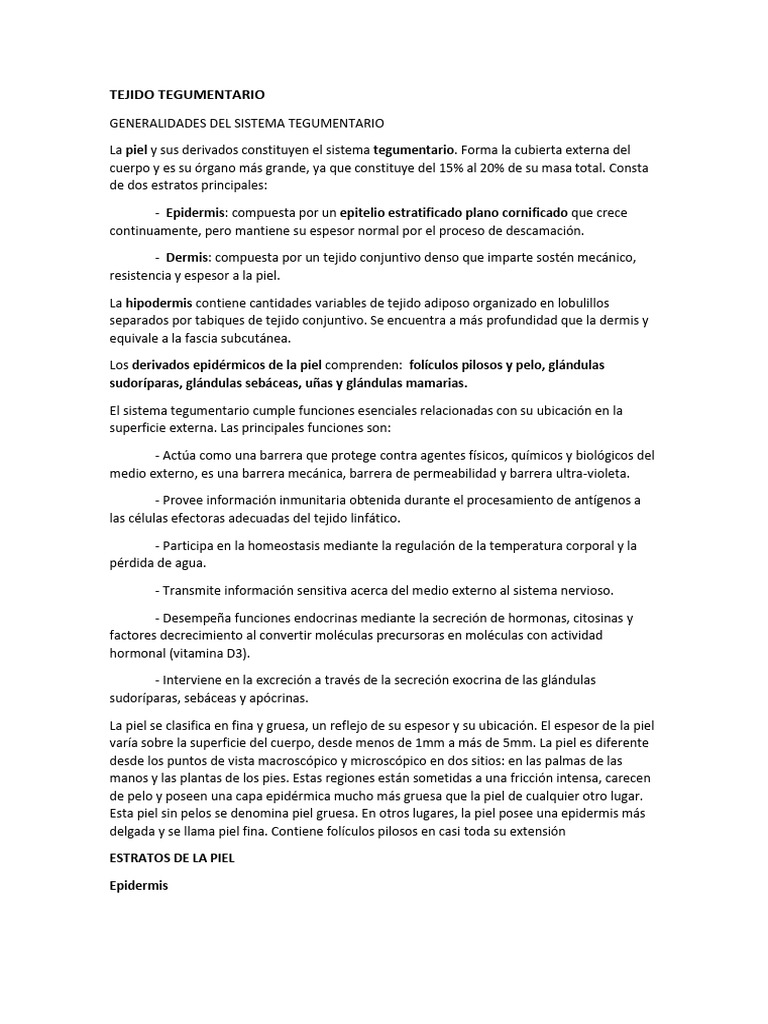 Resumen Capitulos 15 Ross | PDF | Epidermis | Piel