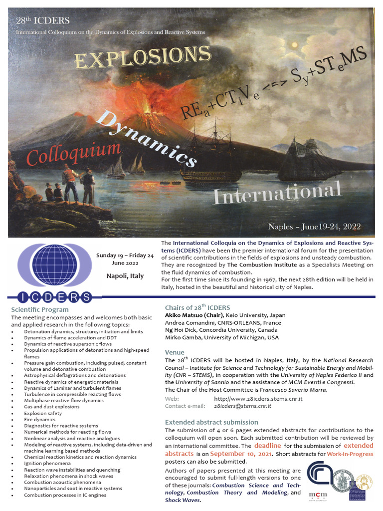 First Invitation 28th ICDERS Poster | PDF | Combustion | Fluid Dynamics