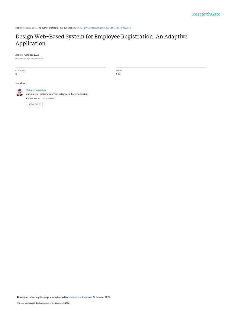 Design Web-Based System For Employee Registration: An Adaptive Application | PDF | World Wide ...