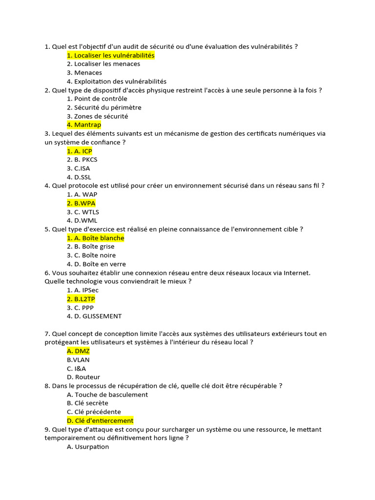 QCM Sécurité Informatique et Audit | PDF | Virus informatique | Cryptage