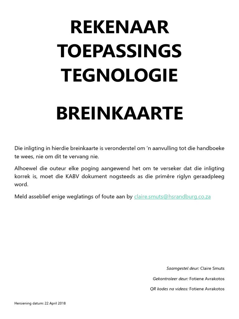 09 Breikaart Mind Map Afr | PDF