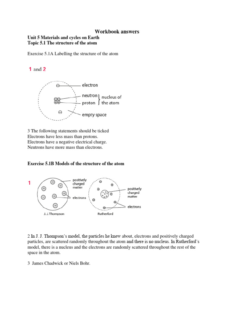Earth Science Workbook Answers | PDF | Atoms | Weather