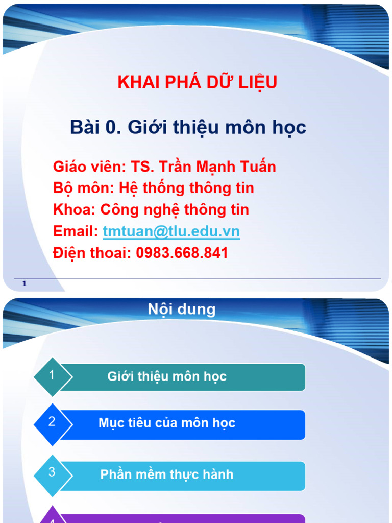 Gioi thieu khai phá dữ liệu | PDF