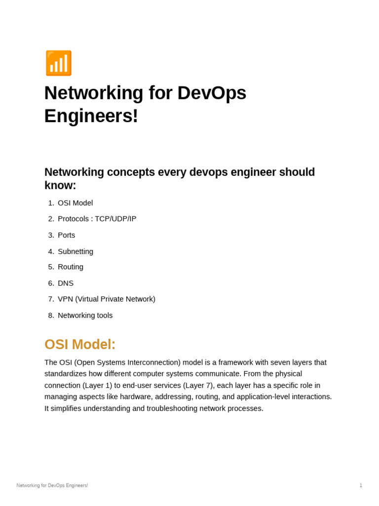 Networking Essentials for DevOps Engineers | PDF | Computer Network ...