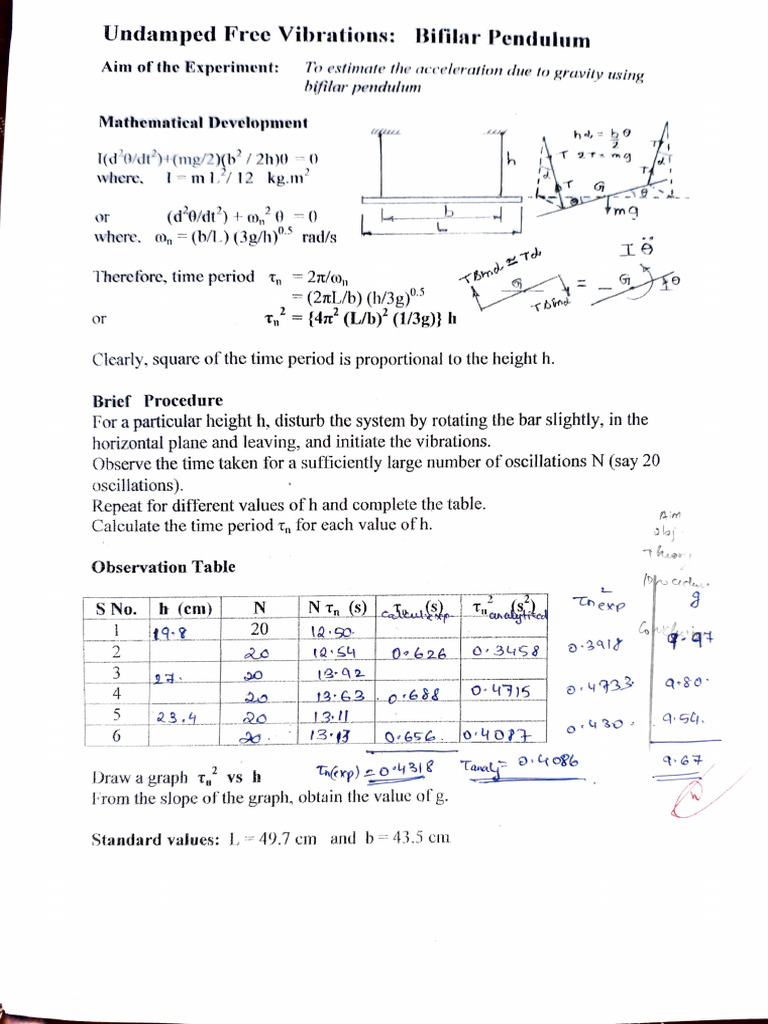 Lab 1 Dynamics | PDF | Weight | Pendulum