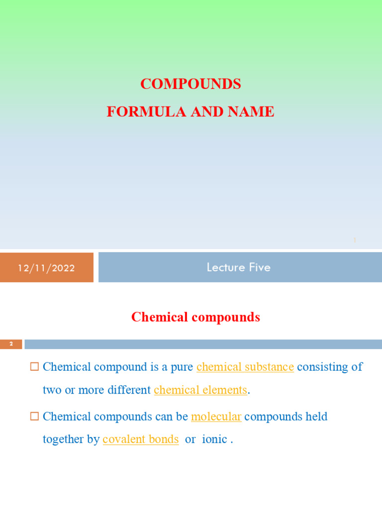 Compounds | PDF | Molecules | Chemical Compounds