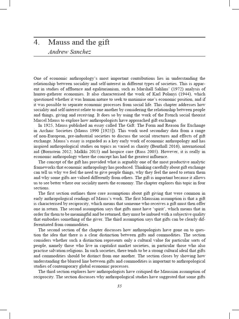 2022 Mauss and The Gift A Handbook of Ec | PDF | Market (Economics)