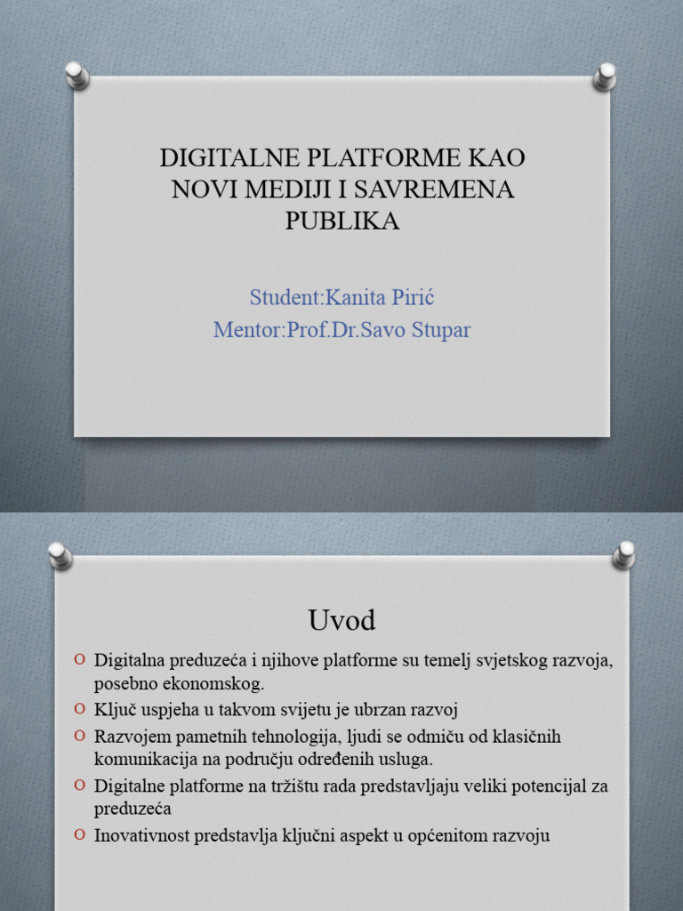 Digitalne Platforme Kao Novi Mediji I Savremena Publika | PDF