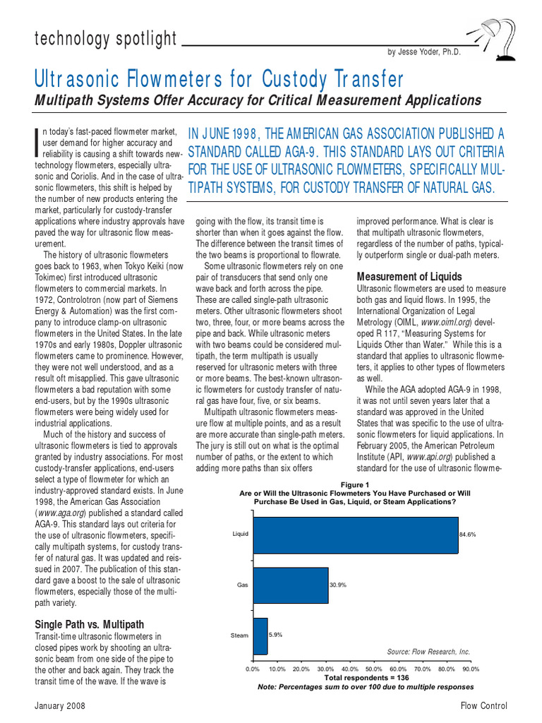 Ultrasonic Flowmeters: Accuracy in Custody Transfer | PDF | Flow ...