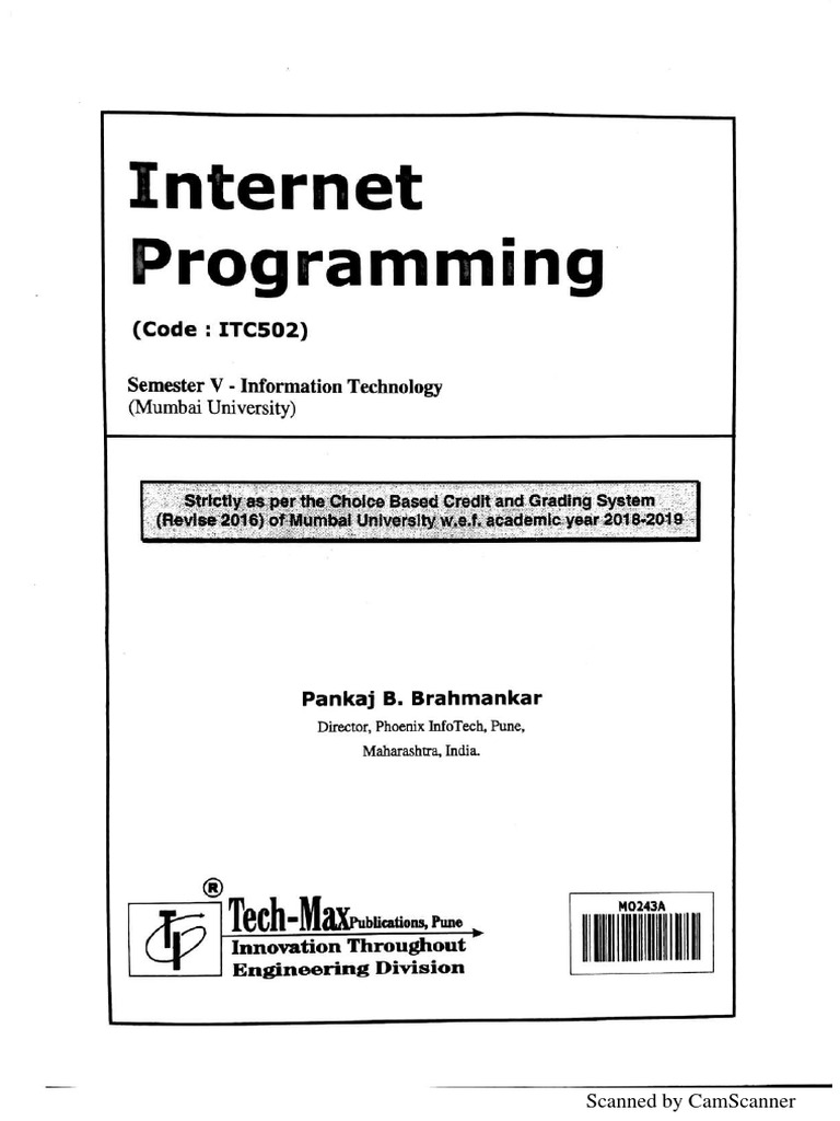 Internet Programming Techmax Semester 5 Information Technology ...