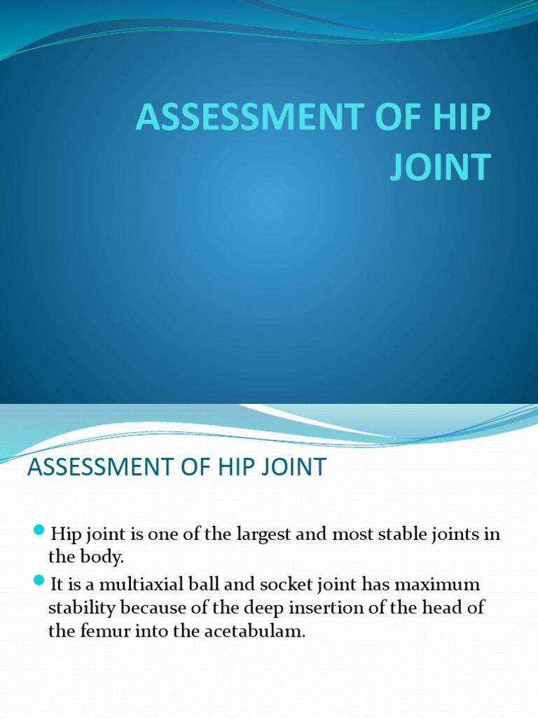 Hip PT Assessment | PDF | Hip | Anatomical Terms Of Motion