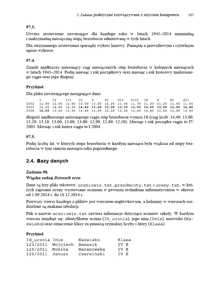 Dziennik Ocen - Zbior Zadan Zadanie 98 | PDF