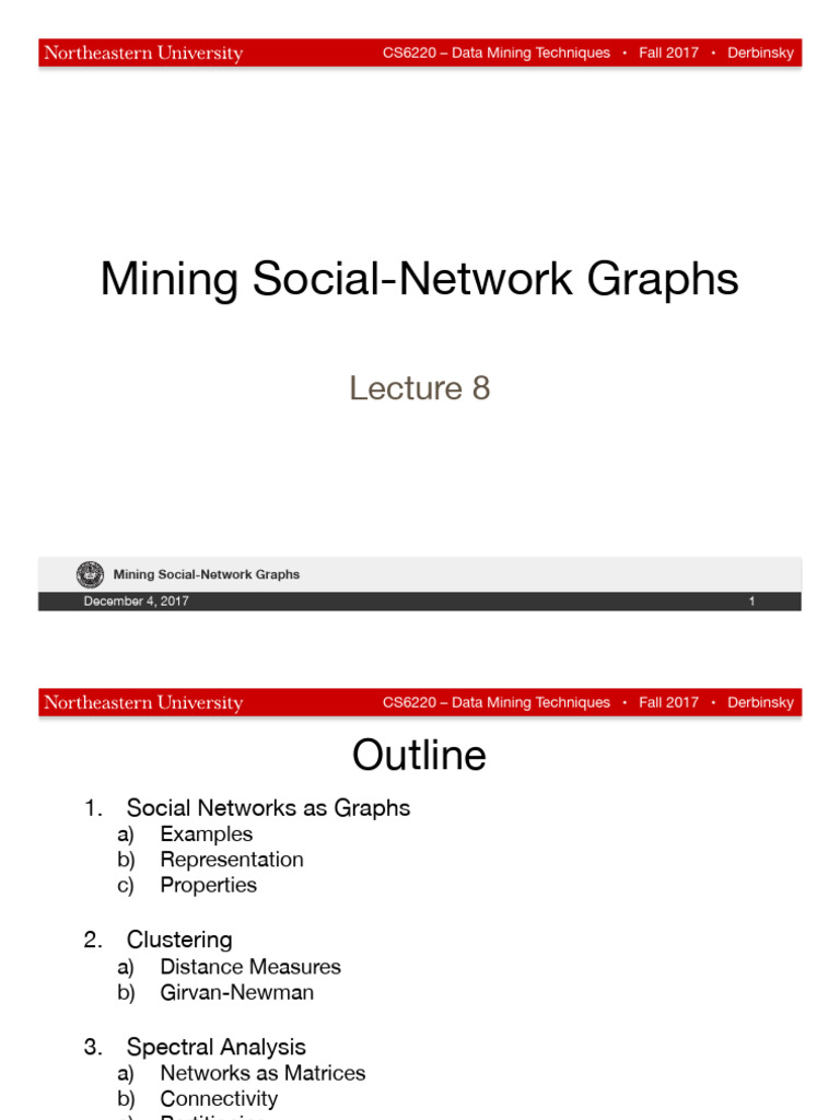 L21 Mining Social Network Graphs | Download Free PDF | Mathematical Relations | Combinatorics