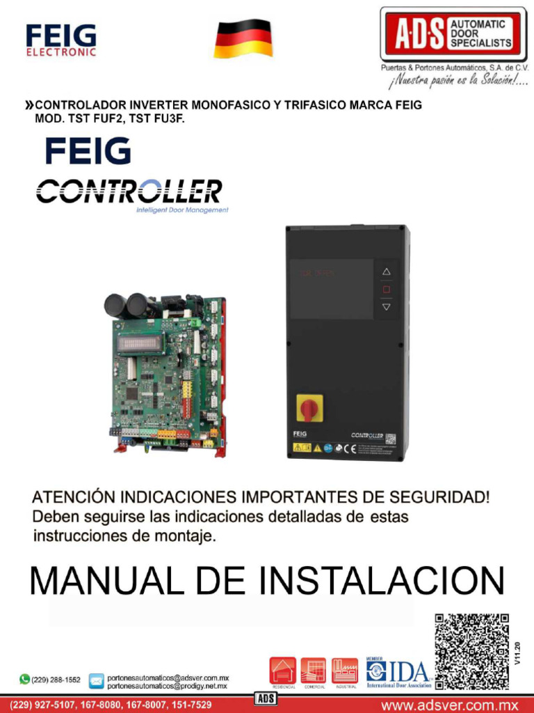Controlador Inverter Monofasico y Trifasico Marca Feig Mod. TST Fuf2, TST Fu3f | PDF