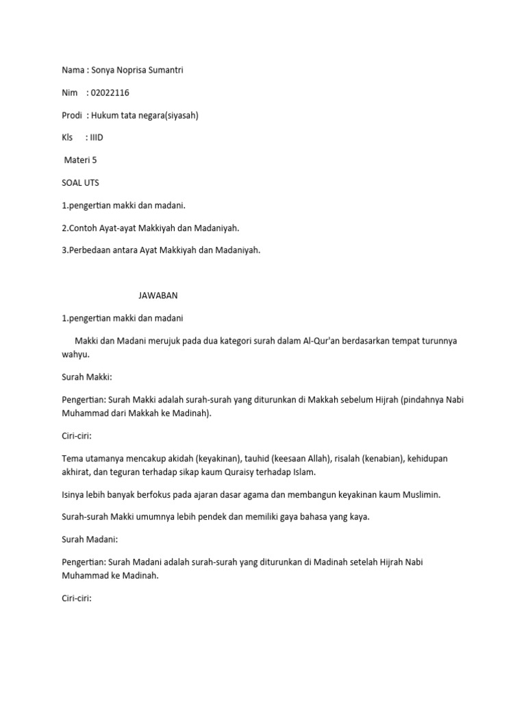 Uts Sonya Noprisa Sumantri | PDF