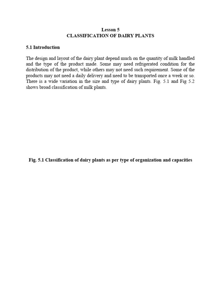 Classification of Dairy Plants | PDF | Dairy | Milk
