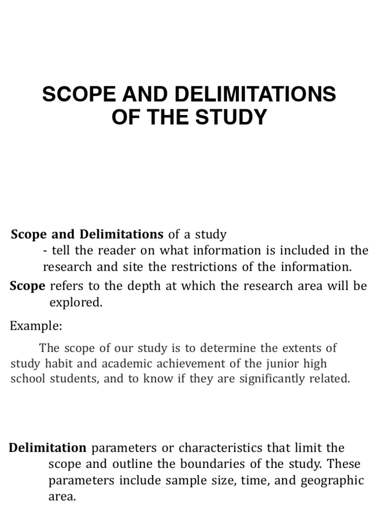 Scopre and Delimitation of The Study | PDF