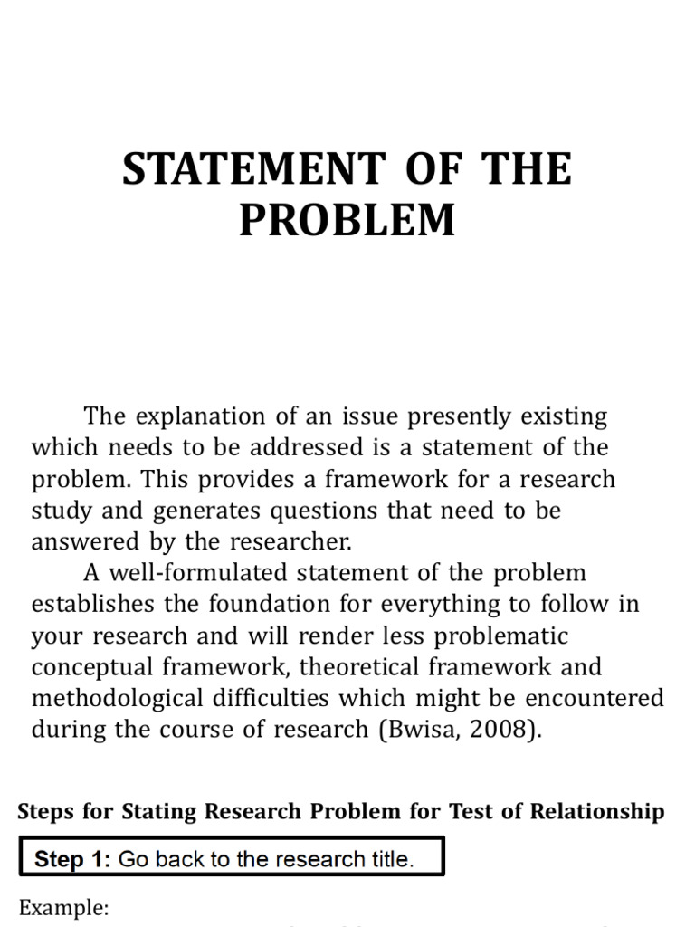 Statement of The Problem | PDF | Statistical Significance | Dependent And Independent Variables