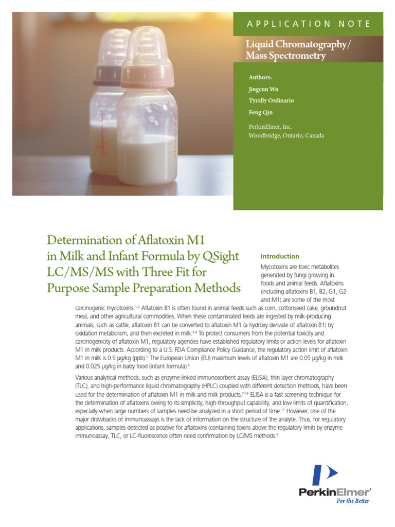 Determination of Aflatoxin M1 in Milk and Infant Formula | PDF | Liquid ...