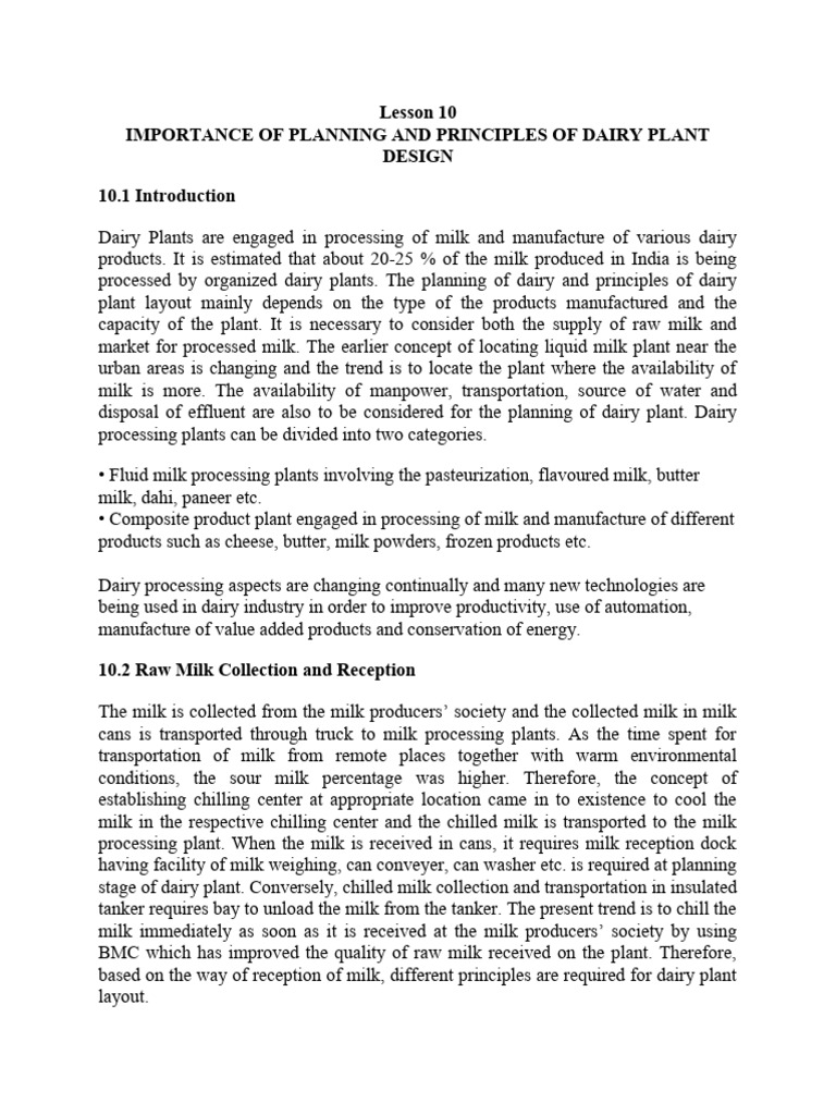 Principles of Dairy Plant Design | PDF | Dairy | Milk