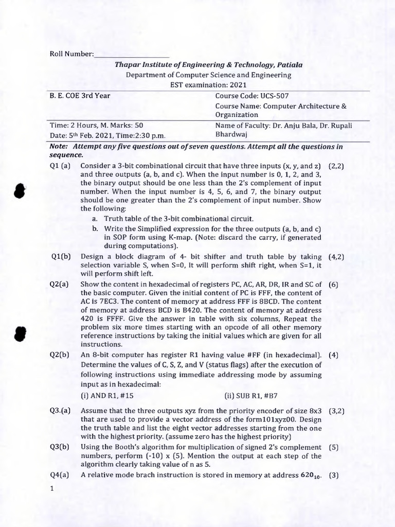 UCS507 | PDF | Cpu Cache | Computer Hardware