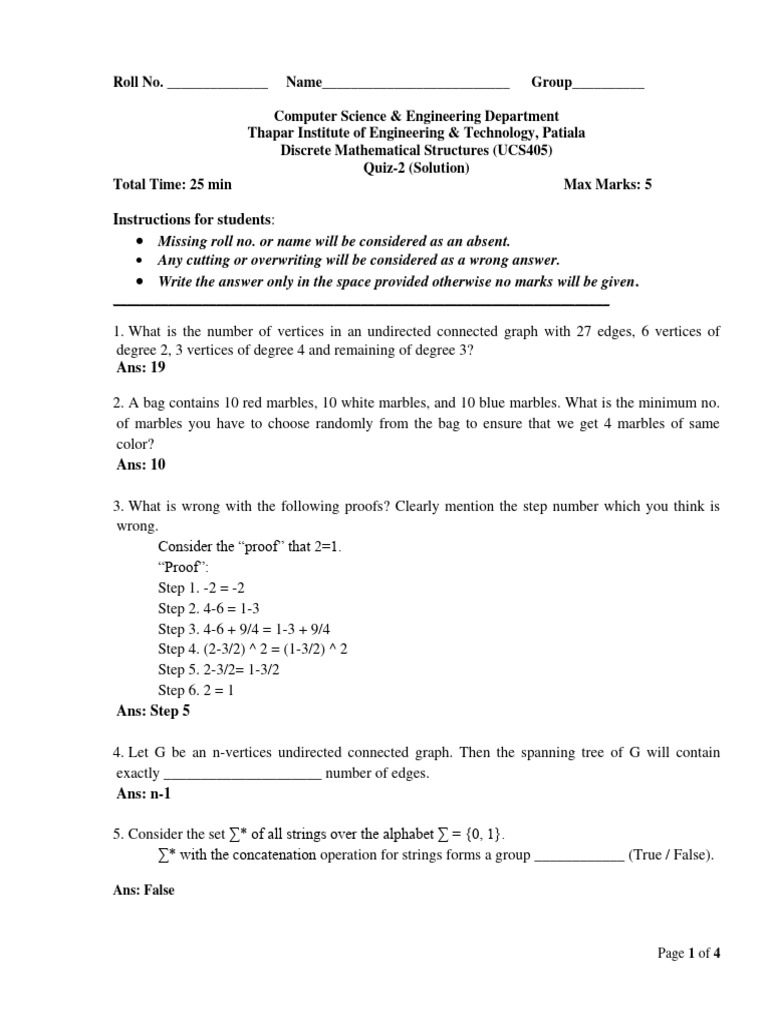 Quiz 2 Solution Download Free Pdf Algorithms And Data Structures Computational Complexity 0551