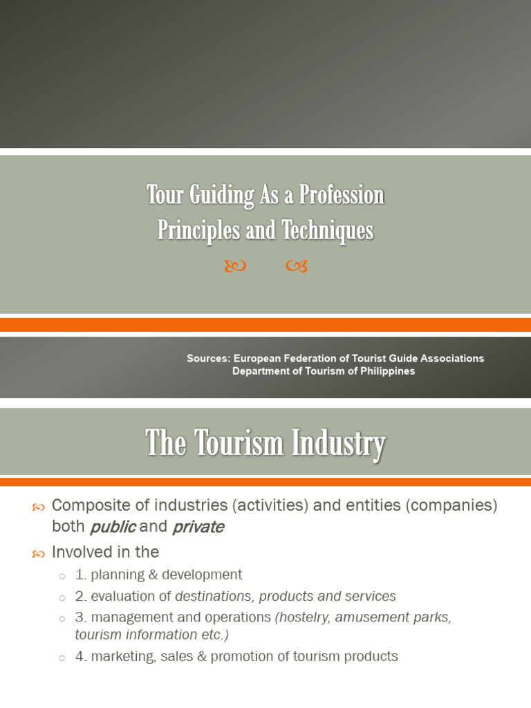 1.principles Tour Guiding | PDF | Tourism