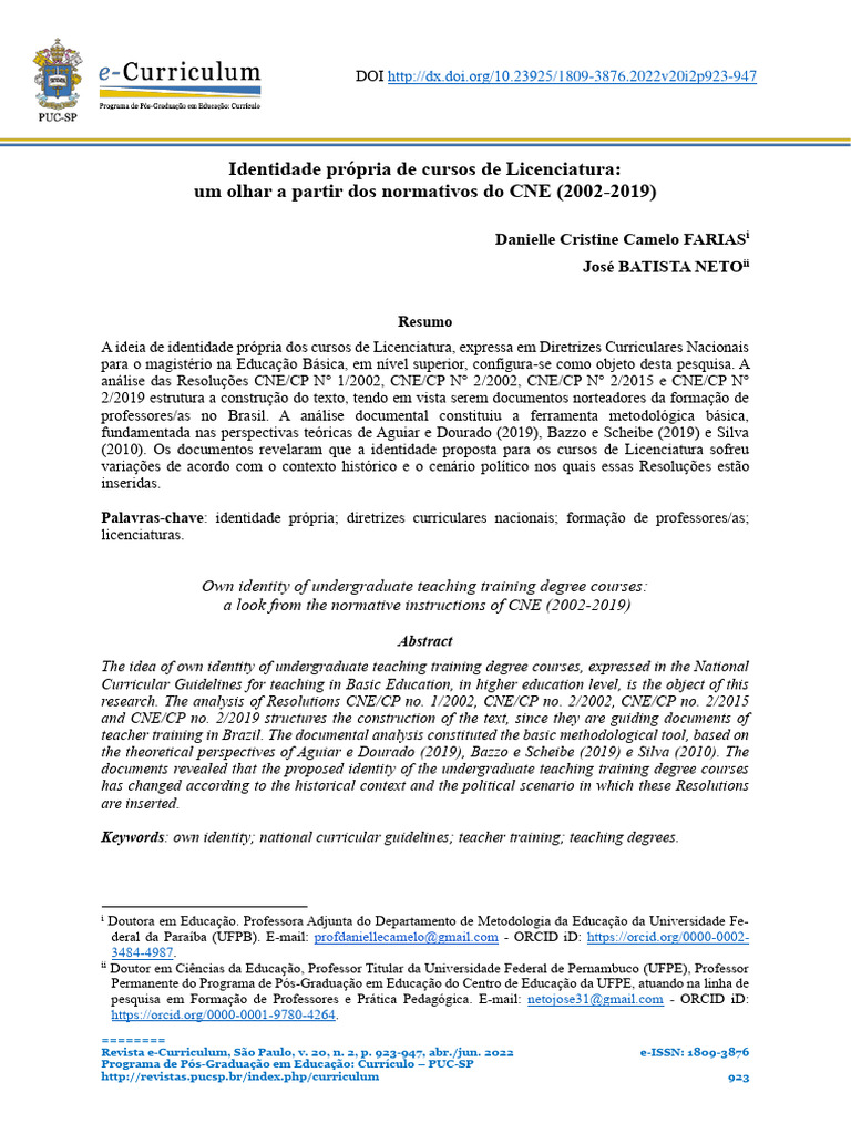 50153-Texto Do Artigo-181520-1-10-20220627 | PDF | Pedagogia | Brasil