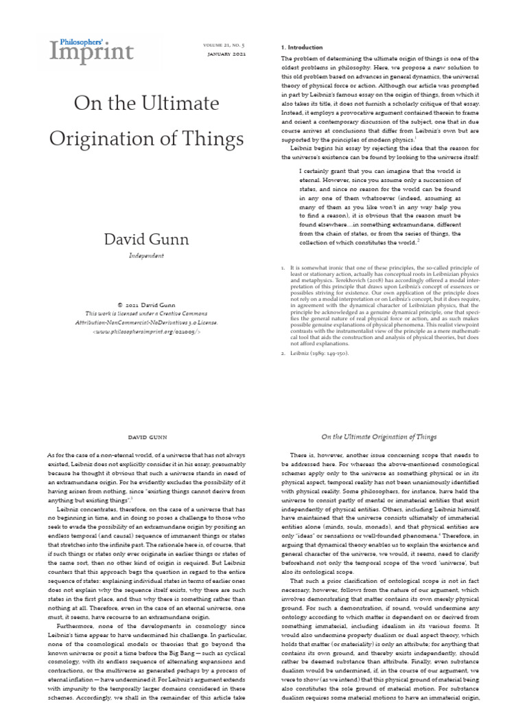 New Perspectives on Origin of Things | PDF | Newton's Laws Of Motion ...