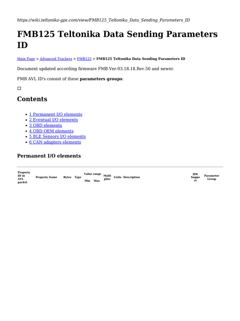 FMB125 Teltonika Data Sending Parameters ID | Download Free PDF ... FMB125 Teltonika Data Sending Parameters ID | Download Free PDF ...