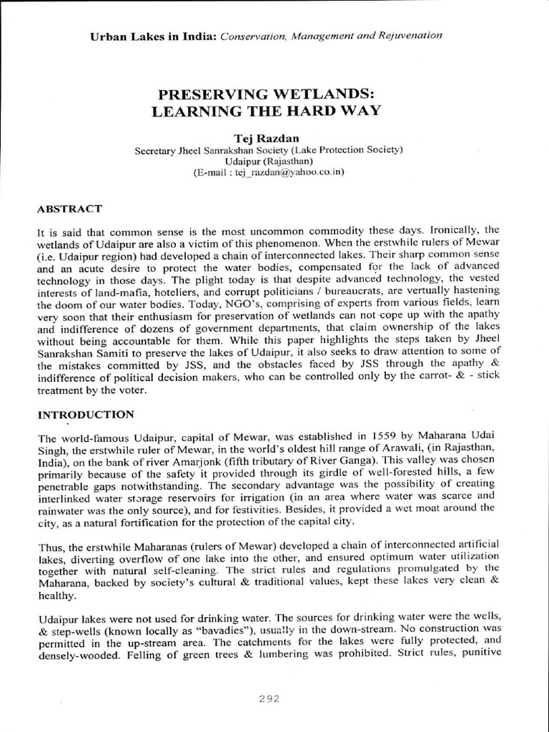 37-Preserving Wetlands - Learning The Hard Way | PDF