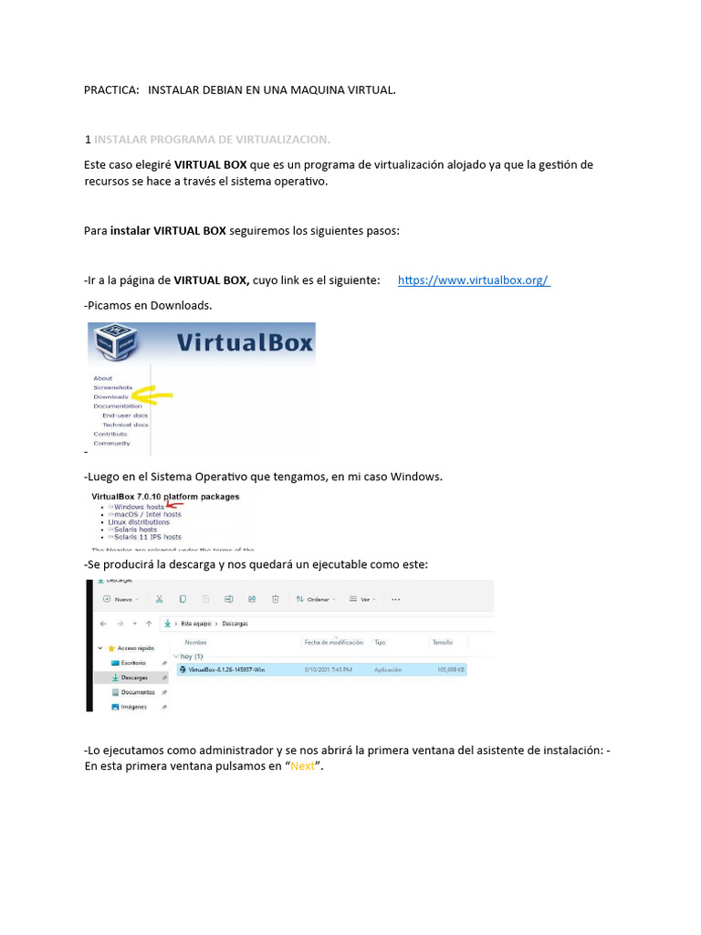 PRACTICA MAQUINAS VIRTUALES Miguel | Descargar gratis PDF | Máquina virtual | Virtualización