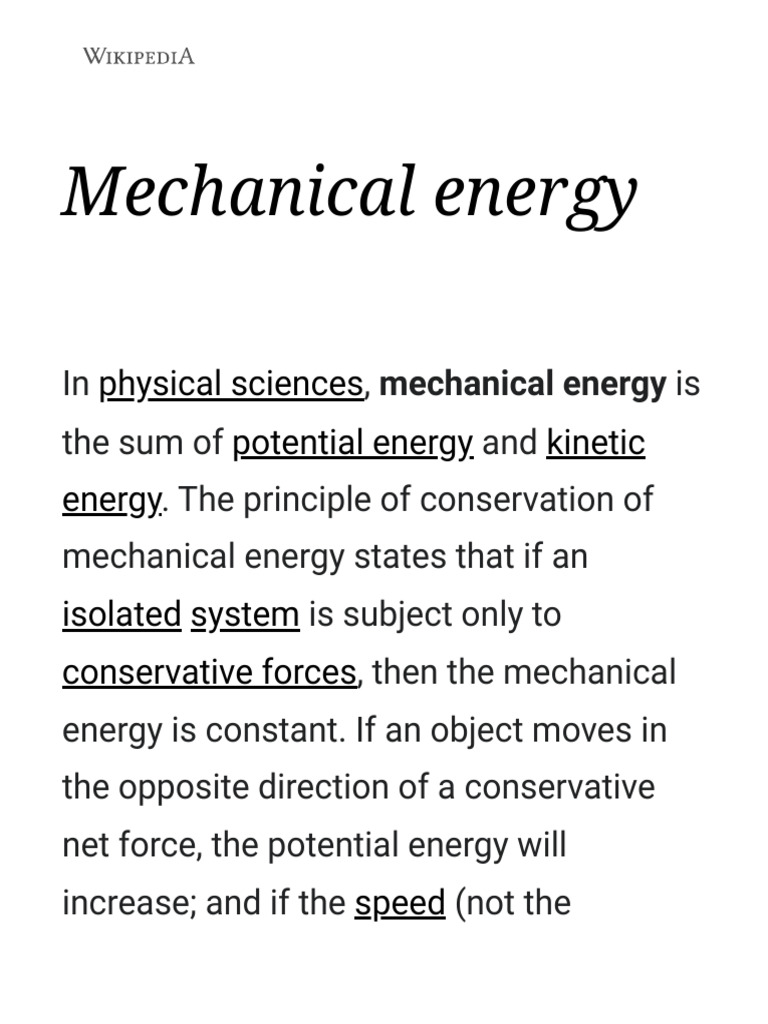 Conservation of Mechanical Energy | PDF | Nature | Quantity