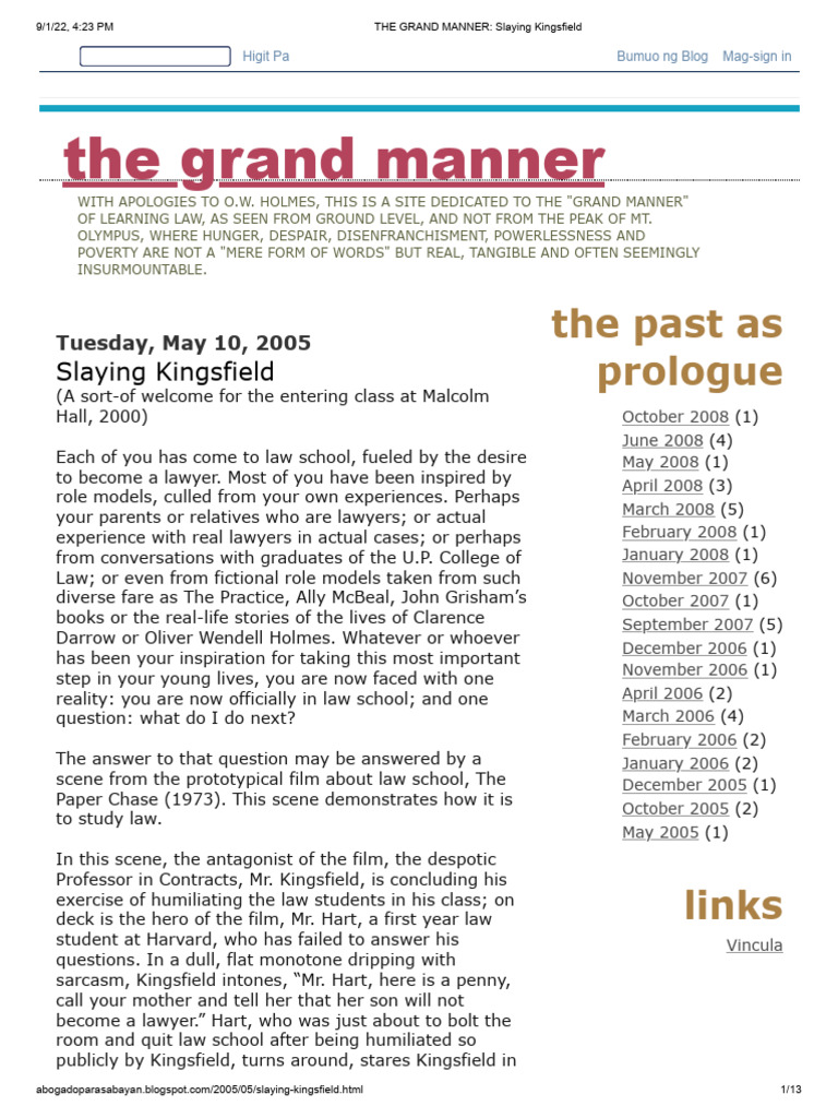 The Grand Manner | PDF | Thought | Lawyer
