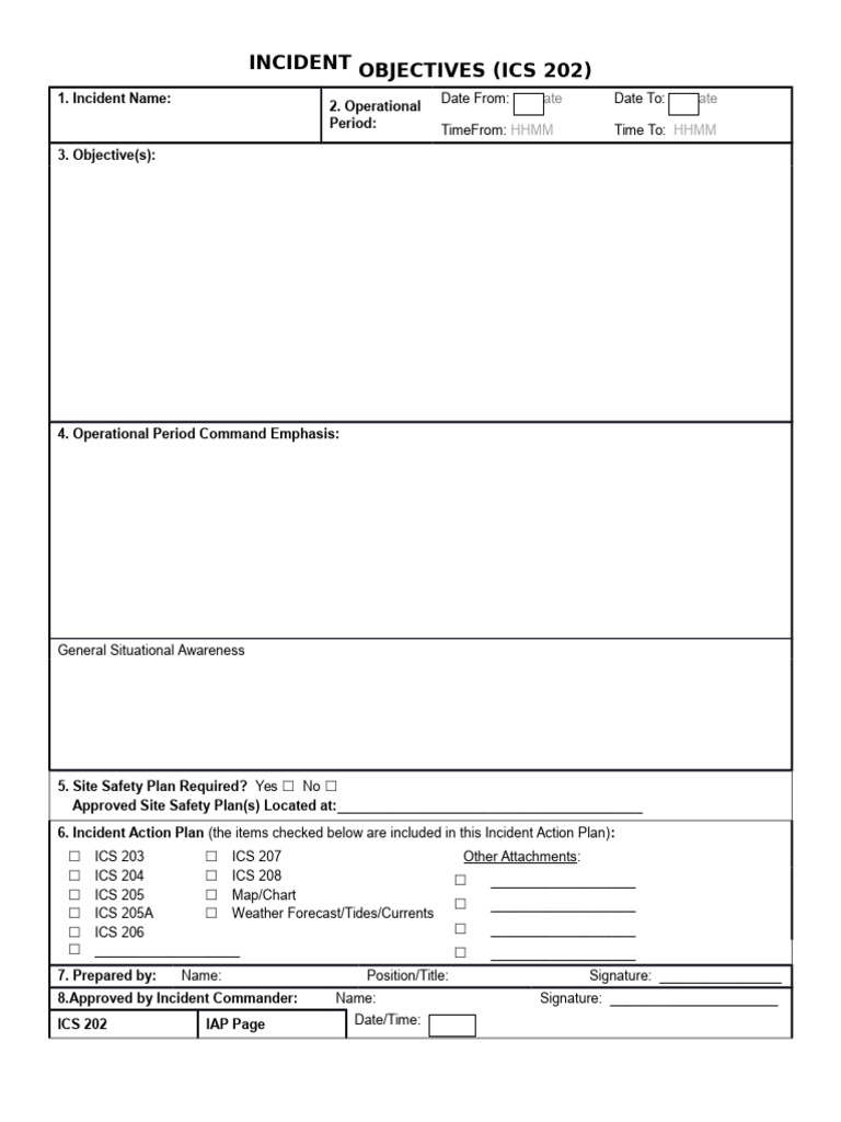 ICS Form 202 | PDF | Incident Command System | Business
