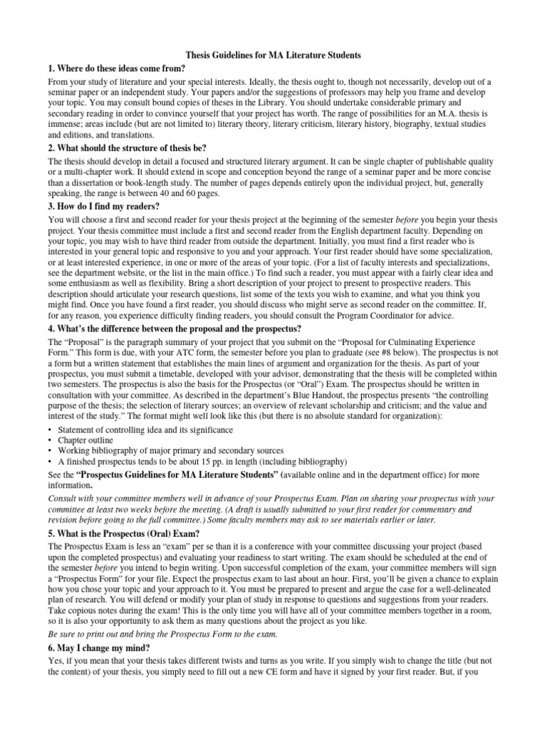 Thesis Guidelines | PDF | Thesis